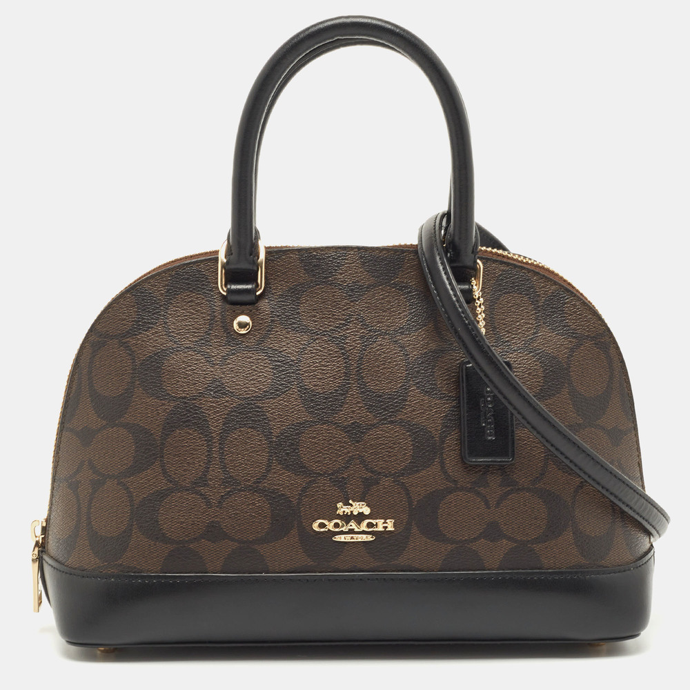 Coach Brown/Black Signature Coated Canvas And Leather… - Gem